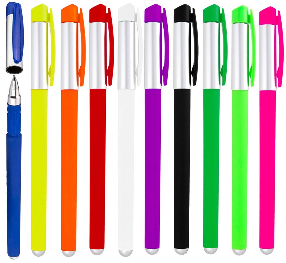 Promovite | Bolígrafo con acabado rubber y clip plástico. Tinta de gel.